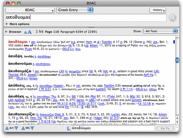 Greek-English Lexicon of the New Testament (BDAG) (3rd Edition ...