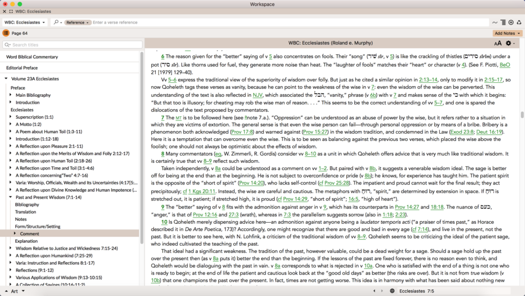 WBC: Ecclesiastes (Word Biblical Commentary) - Accordance