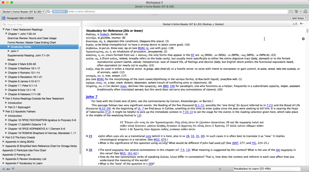 Koine Greek Reader - Accordance