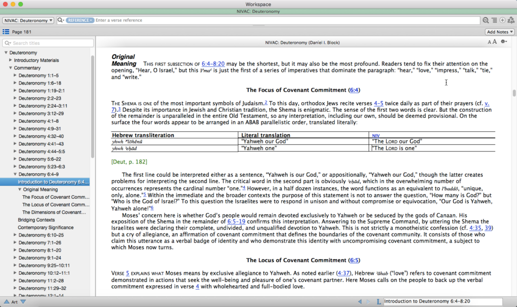 NIV Application Commentary: Deuteronomy (Daniel I. Block) - Accordance