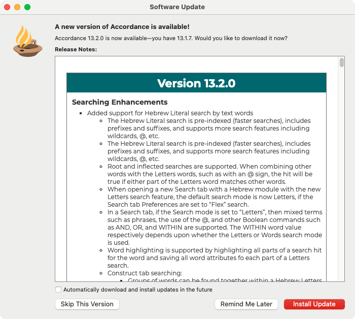 Update! Accordance 13.2 for Windows & macOS - Accordance