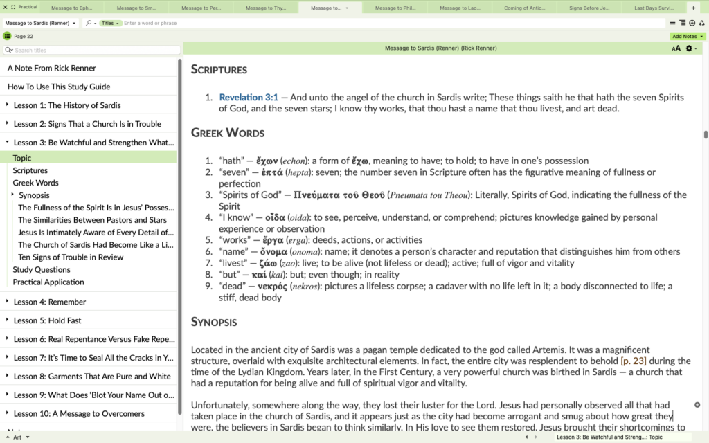 Renner Study Guides: Last Days Collection - Accordance