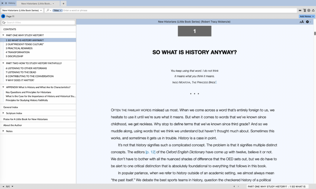 A Little Book for New Historians - Accordance