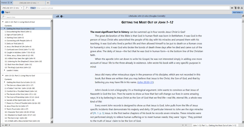 LifeGuide: John, Part 1 and 2 (Connelly) - Accordance